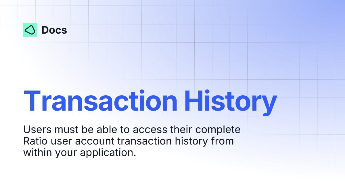 Transaction History | Docs